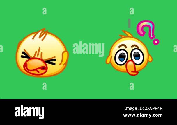 2 5D virtual space character emoticon and the reaction of a cute yellow ...