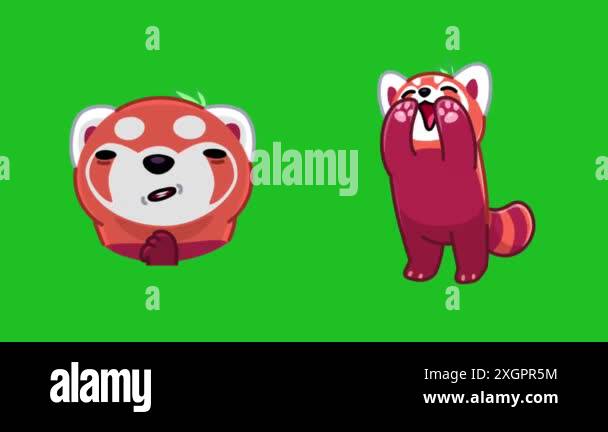 Sticker of two brown raccoons with their face facing forward and ...