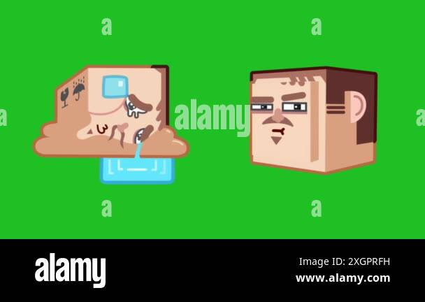 Two face sticker of a brown haired man who is sad and crying and tears ...