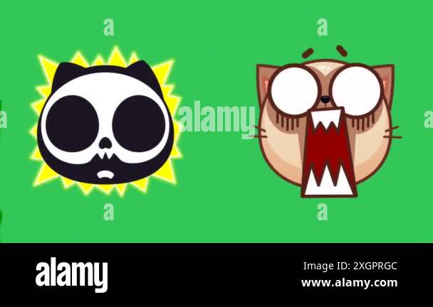 2 5D virtual space character emoji and reaction of a cute brown and ...