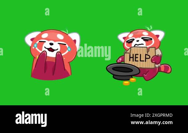 Sticker of two brown raccoons who are sitting crying and asking for ...