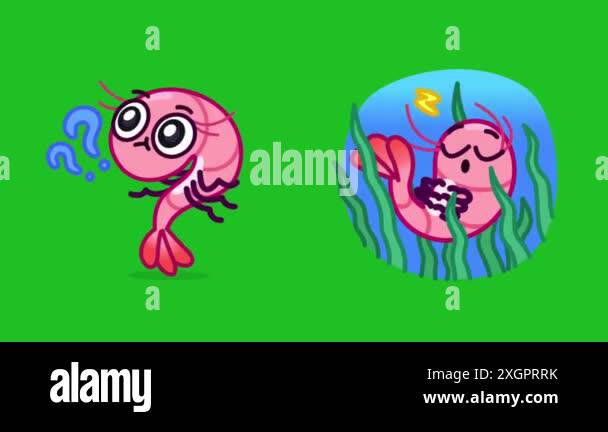Sticker of shrimp showing ignorance and sticker of shrimp sleeping in ...