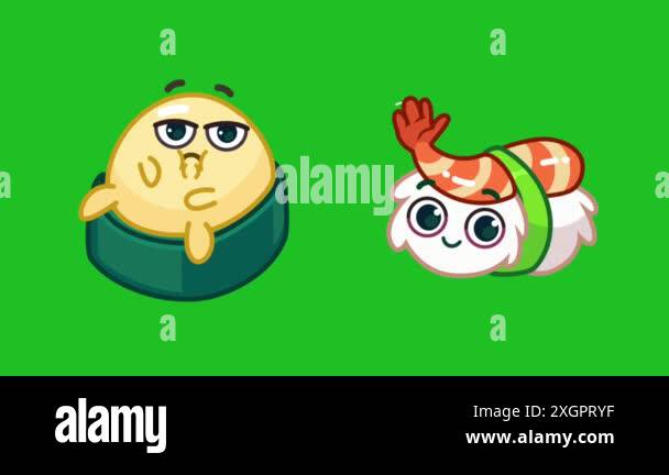 Funny cartoon characters sticker of a piece of bread eating itself. A ...