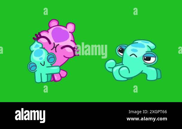 Sticker and funny cartoon character of an octopus hugging another ...