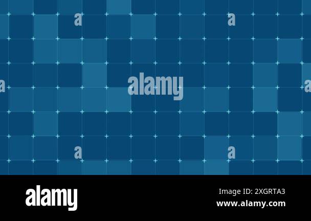 Looping animation square blue background with frames and crosses grid ...