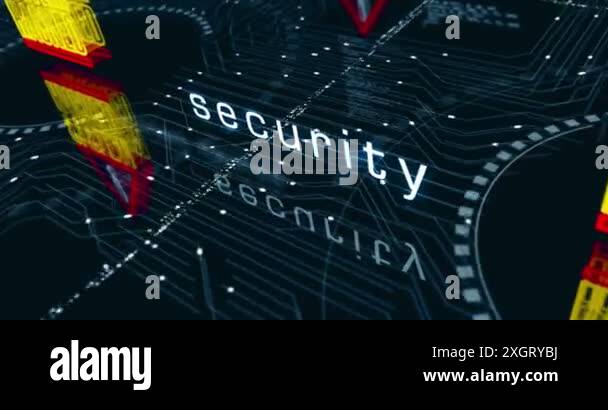 System hacked warning and security breach alert symbol abstract cyber concept. Digital ...