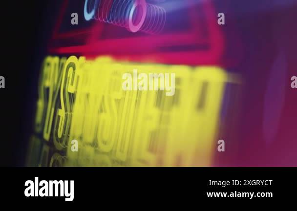 System hacked warning and security breach alert symbol abstract digital ...