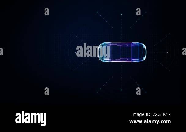Advanced holographic motion graphics vividly depict an autonomous ...