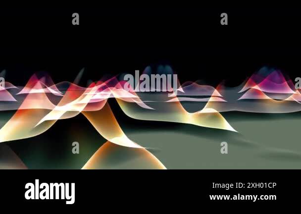 Futuristic 3D colourful visualisation of voice record in multiple ...