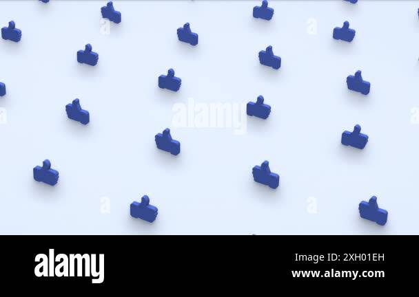 Modern 3d animation of grid of like hands shapes in isometric view and ...