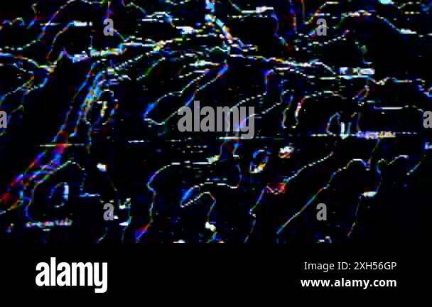 Analog Static Noise texture overlay. Horizontal stripes offset . No signal white noise artifacts ...