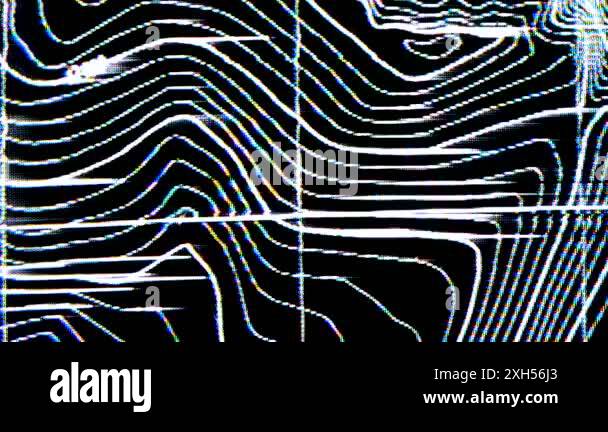 Analog Static Noise texture overlay. Horizontal stripes offset . No signal white noise artifacts ...