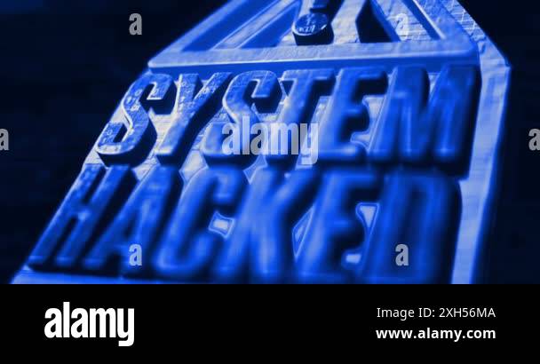 System Hacked Warning And Security Breach Alert Colored Symbol Concept Network Cyber