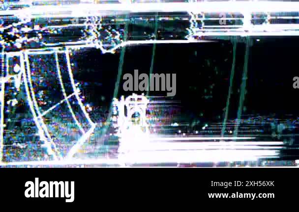 Analog Static Noise texture overlay. Horizontal stripes offset . No signal white noise artifacts ...