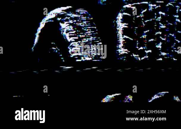 Analog Static Noise texture overlay. Horizontal stripes offset . No ...