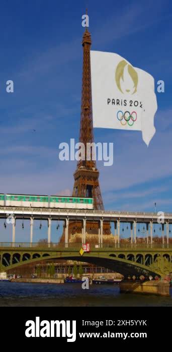 Paris, France, 06 July 2024: Aerial view of the Paris 2024 Summer ...