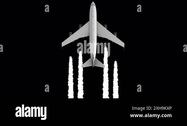 Large plane flies with contrails. Commercial airliner or cargo aircraft ...