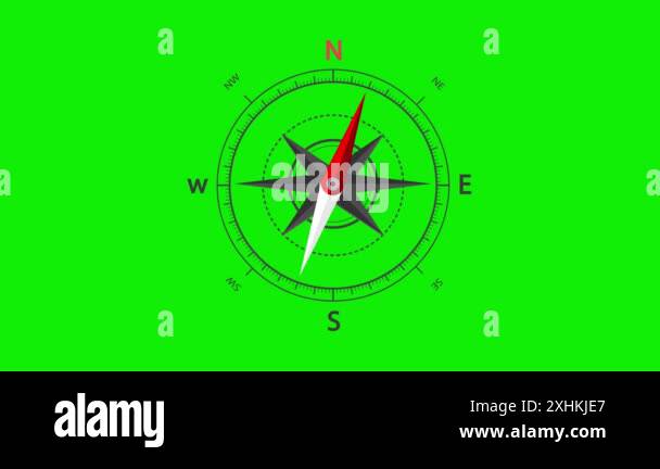 2d cartoon compass animation green background 4k Stock Video Footage ...