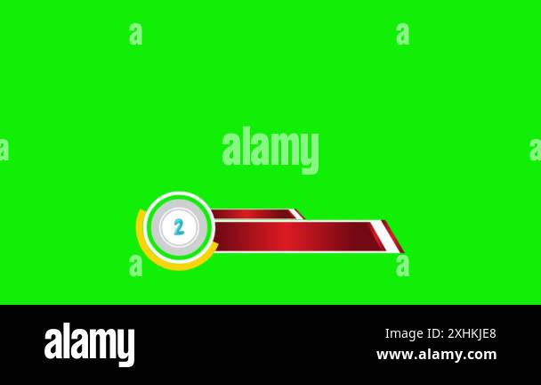 lower thirds with countup timer animation blank text label green screen ...