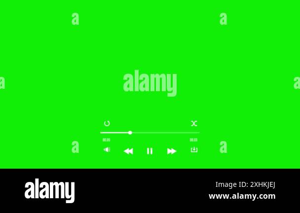 animated music player with download sound loop reload icon 4k green ...