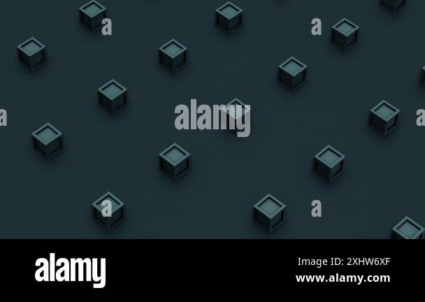 Futuristic 3d animation of extruded inside cube shapes seamless moving ...