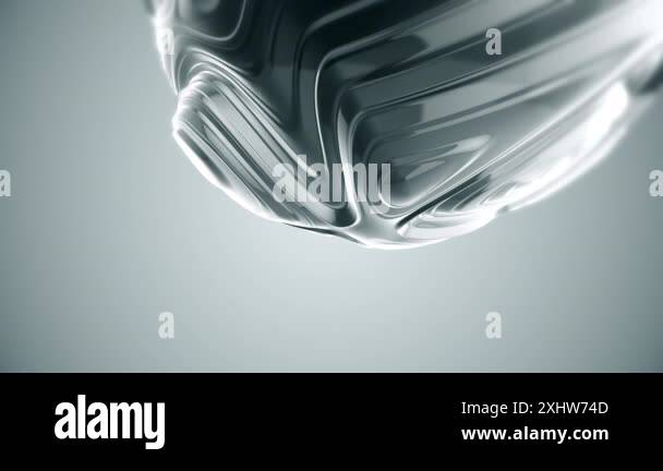 Futuristic 3D shape with dynamic surface. Morph shape in light colours ...