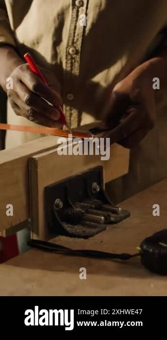 Carpenter hands measuring marking wood Stock Videos & Footage - HD and ...