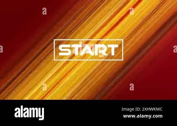 Animation of start text over light trails on orange background ...