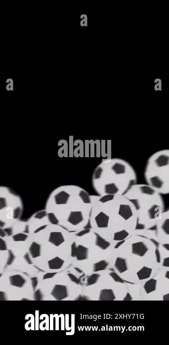 Soccer Balls roll from left and fill lower third of screen. Football ...