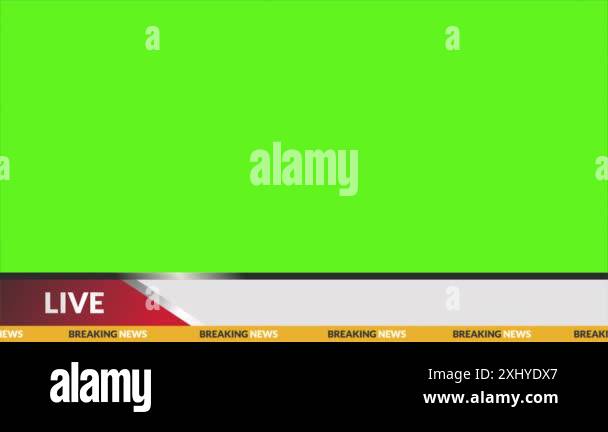 Breaking News - Lower third live breaking news brackground green screen ...