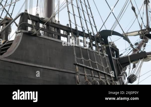 18th century Spanish sailing ship Andalucia, historical reproduction ...