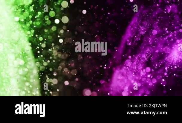 A multitude of vibrant particles rises and swirls against a dark ...