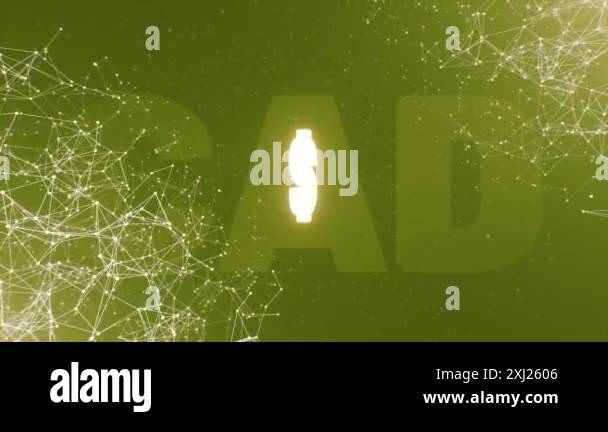 Animated background with plexus lines and CAD currency symbol, seamless looped. Rotating ...