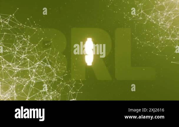 Big glowing neon BRL symbol rotating. Animated background with ...