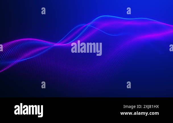 Animated dot wave. Abstract digital particle wave. Technology ...