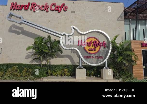 PUNTA CANA JUNE 16, 2024: View of the Hard Rock Cafe on Main Street on ...