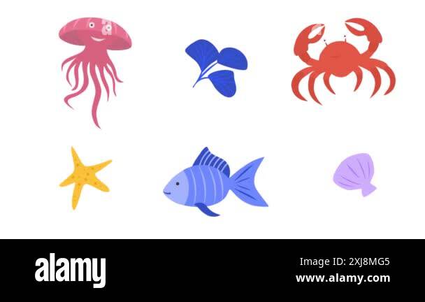Sea creatures cartoon Stock Videos & Footage - HD and 4K Video Clips ...