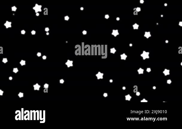 Twinkling stars animation of twinkling white cartoon stars in a flat, vector, doodle style. They ...
