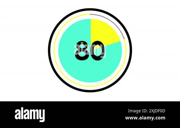 Countdown timer from 100 to 0 seconds. Modern flat design of countdown ...