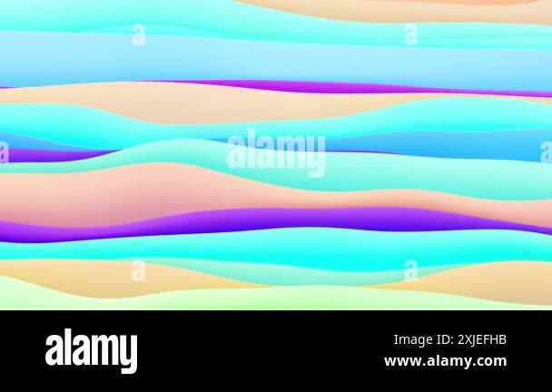 3D animation of beautiful colorful soft surfaces with slow turbulence ...