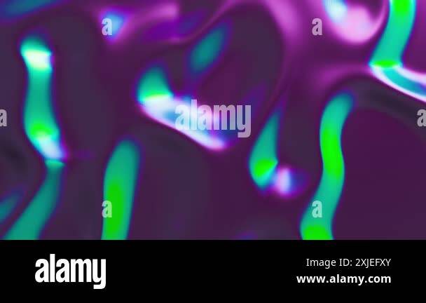 Abstract holographic neon wavy surface background. Foil with wave and ...