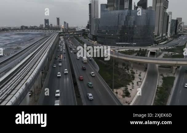 The road junction near KAFD - King Abdullah Financial District. View ...