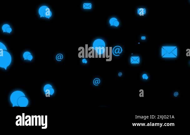 Blue Email at symbols flowing animation 4k Stock Video Footage - Alamy