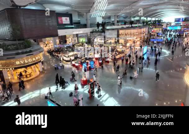 Istanbul, Turkey - 5 June 2024: Passengers inside departure area of ...