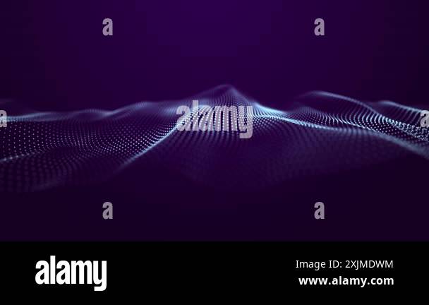 Abstract Background Grid Data Stream Futuristic Blue Particle Wave