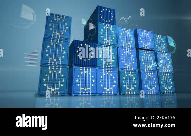 EU export production and import containers cargo with business import ...