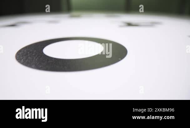 Snellen chart with letters of varying sizes for assessing visual acuity ...