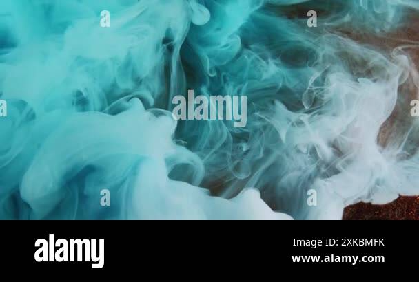 Twisted smoke. Glitter fluid. Spiritual aura. Blue azure paint abstract ...