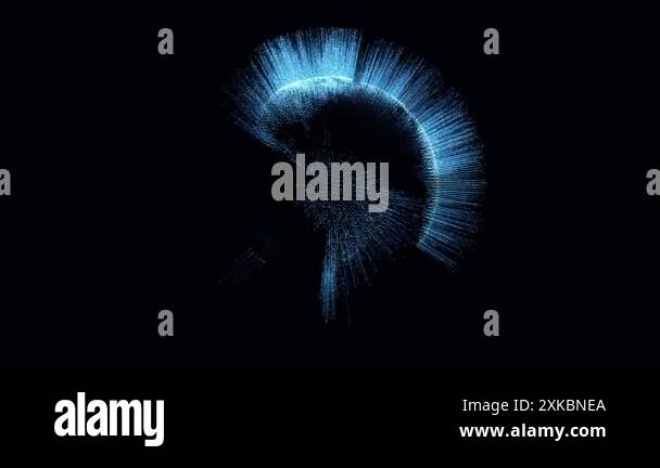 Animation of spinning globe of the Earth planet from glowing ...