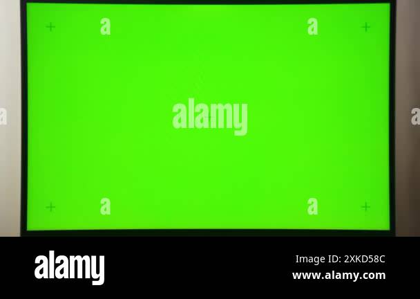 Dolly Out from Green Screen Laptop with Tracking Markers in Office ...